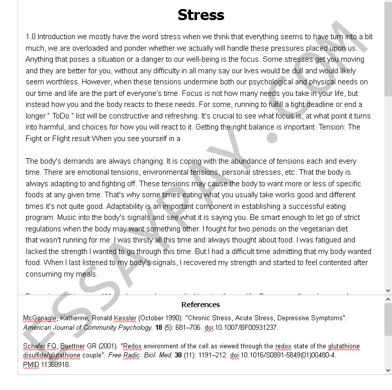 Stress Essay Example For Free 960 Words EssayPay Stress Essay Example For Free 960 Words EssayPay