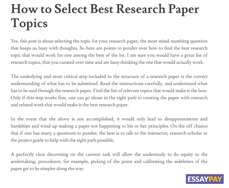 101 Research Paper Topics and Ideas from EssayPay